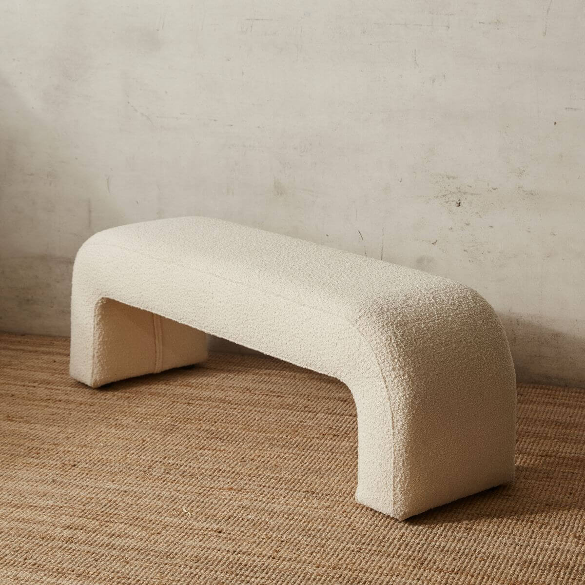 U Formlu Uzun Teddy Bukle Bench Bank | Konfor ve Stil